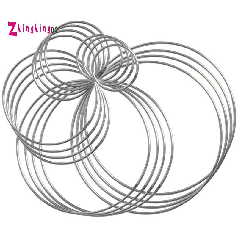 20 Pieces Metal Dream Catcher Rings Hoops Steel Craft Silver Rings for ...