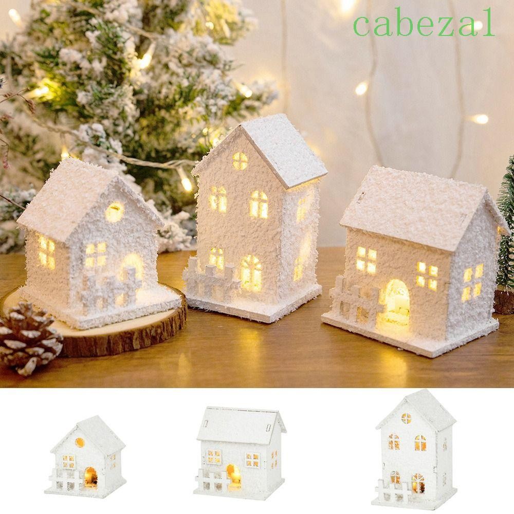 CABEZA Christmas LED Light Wooden House, Luminous with Snowflake ...