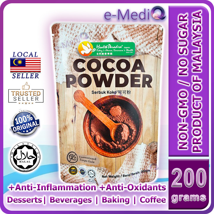 Health Paradise Cocoa Powder / Serbuk Koko 200g (Exp: Aug/2027 ...