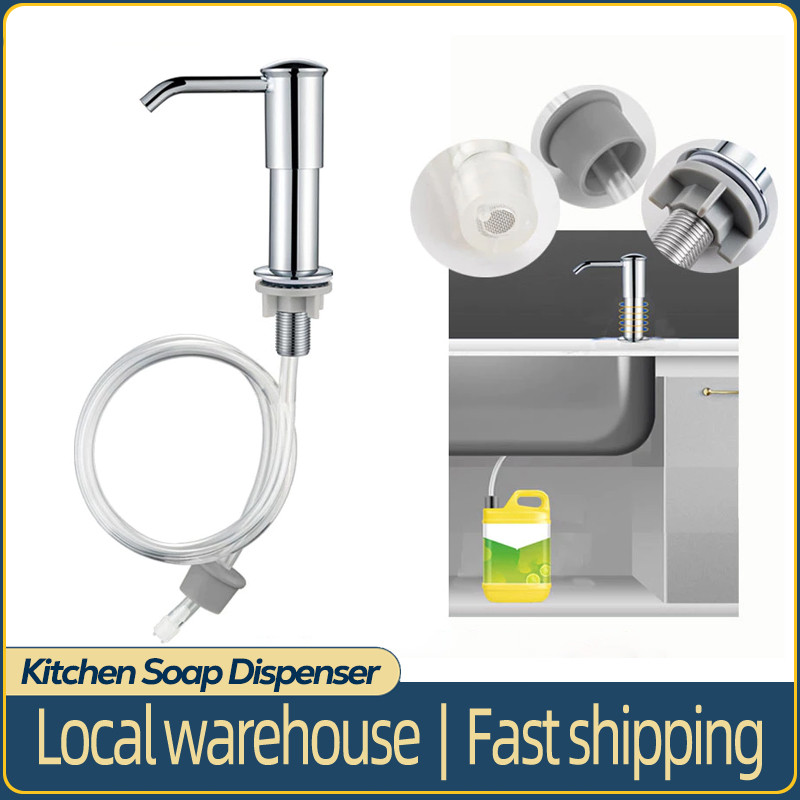 Kitchen Sink Soap Dispenser Large Flow with ABS Pump Head Hand Press ...