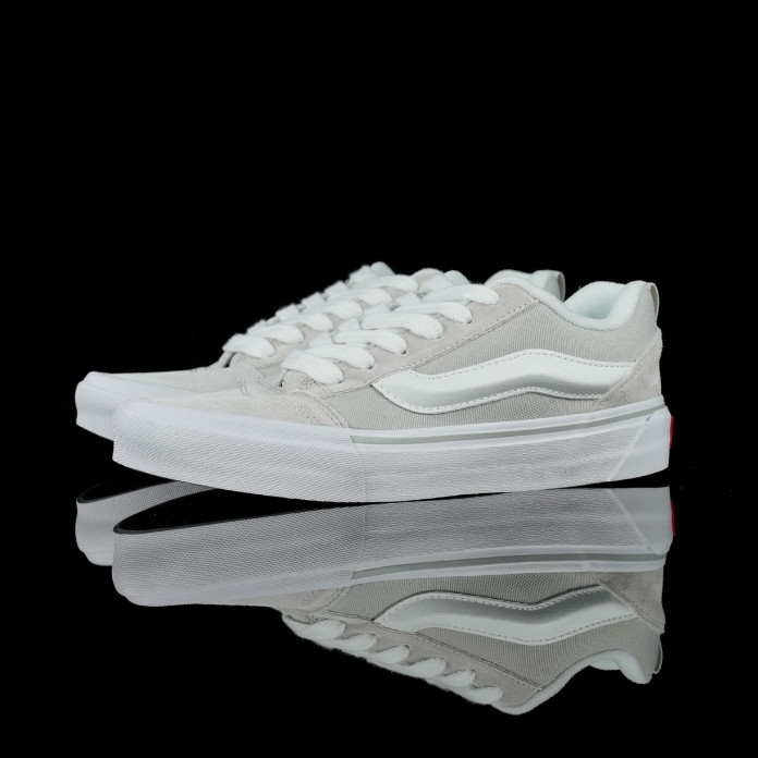 Vans Knu Skool Silver Gray Low-Top Retro Casual Vulcanized Canvas Bread ...