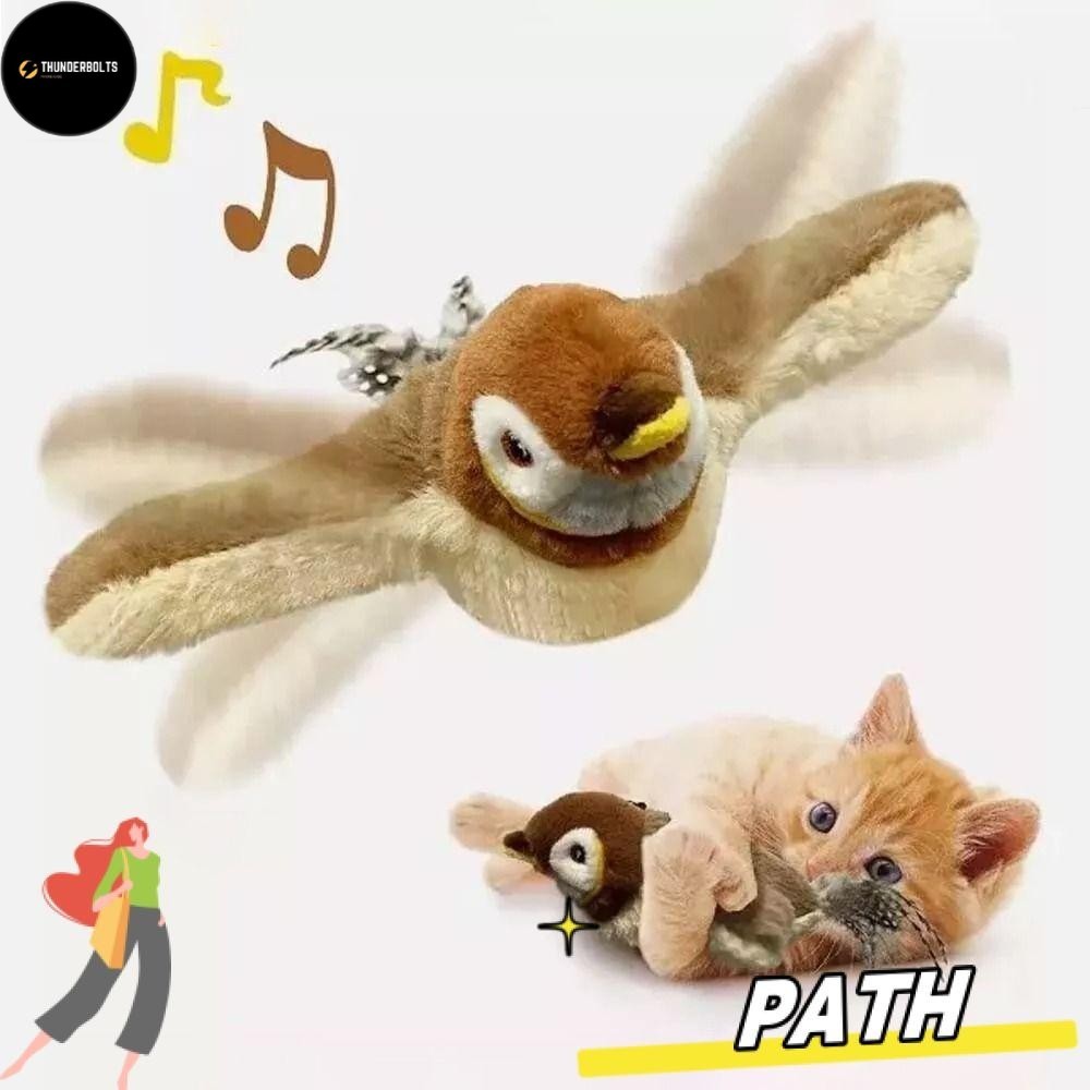 TD Interactive Flying Bird Cat Toys, Vivid Chirping Hangable Flapping ...