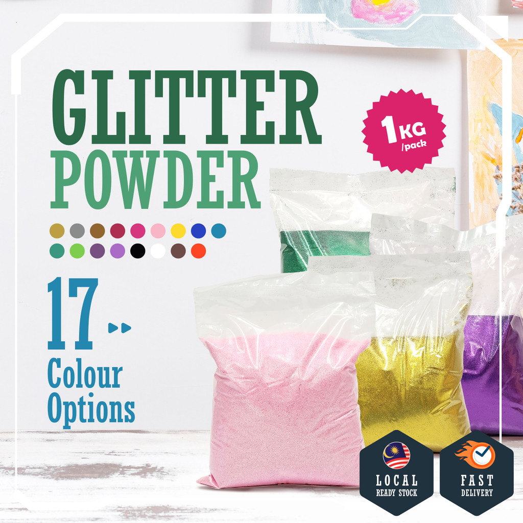 [ 1kg ] FANCY COLOUR GLITTER POWDER 1KG FOR ART & CRAFT / DIY PURPOSE ...
