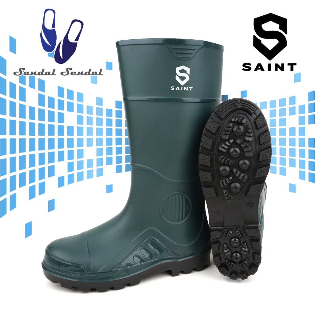 LOKAL HIJAU SAINT ADIRA Green High Boots Anti-Slip Water Flexible ...