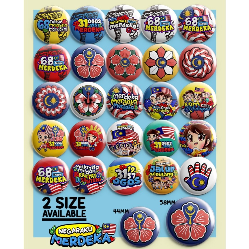 2025 Button Badges Doodle Merdeka Malaysia Madani Rakyat Disantuni ...