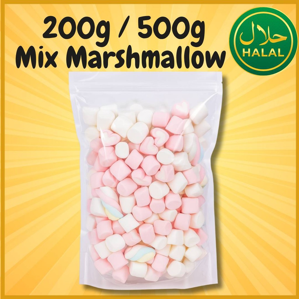 200g & 500g Assorted Marshmallow Mix Shapes | Soft & Fluffy | READY ...