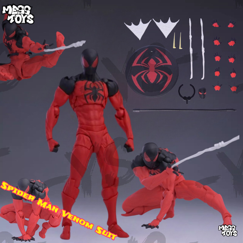Mess/CT Toys Spiderman Action Figure Red Spider Man Symbiote Suit ...