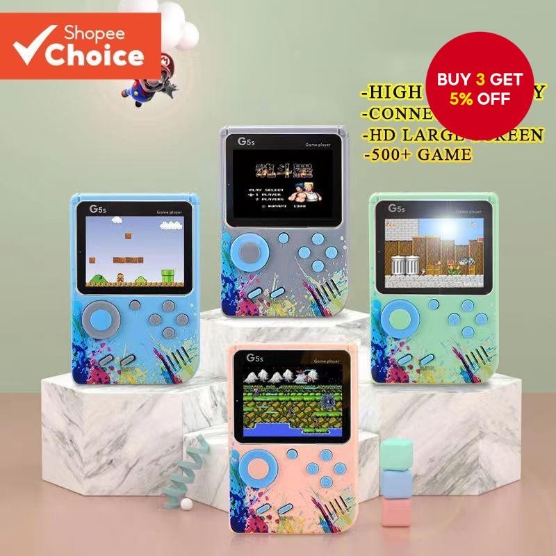 G5 HD Screen Macaron Handheld Game Console Contra Mini Arcade 500 Game ...