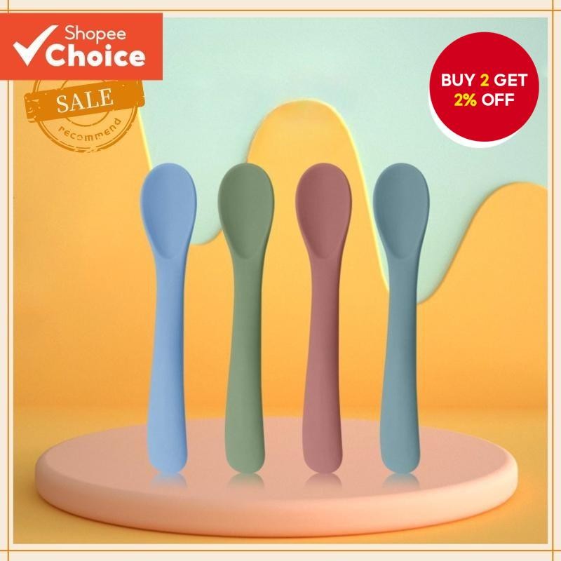 Children's cutlery, feeding, soft spoon, food grade silicone, baby thin ...