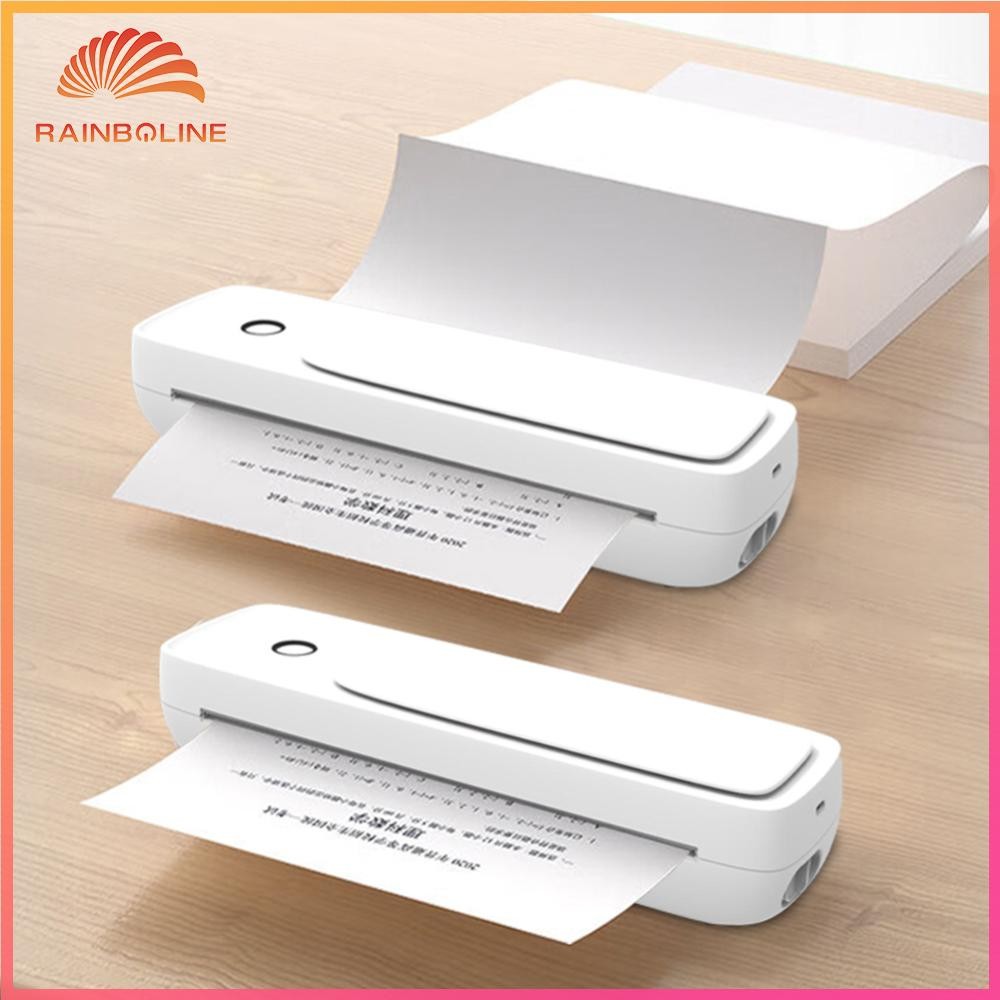 Rain Inkless Wireless A4 Thermal Printer Supports A4 Thermal Paper Mini Photo Printer Bluetooth ...