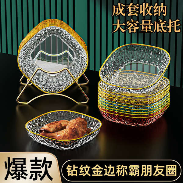 desert tray serving stand Pinggan buah lutsinar mewah ringan, makanan ...