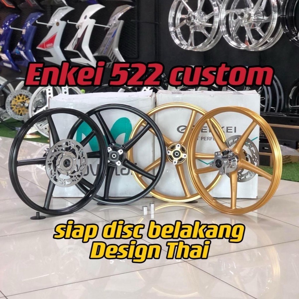 SPORT RIM ENKEI SP522 CUSTOM + HUB CNC CHROME with rear disc Y15 Y16 GOLD BLACK 1.4/1.4-17 ...