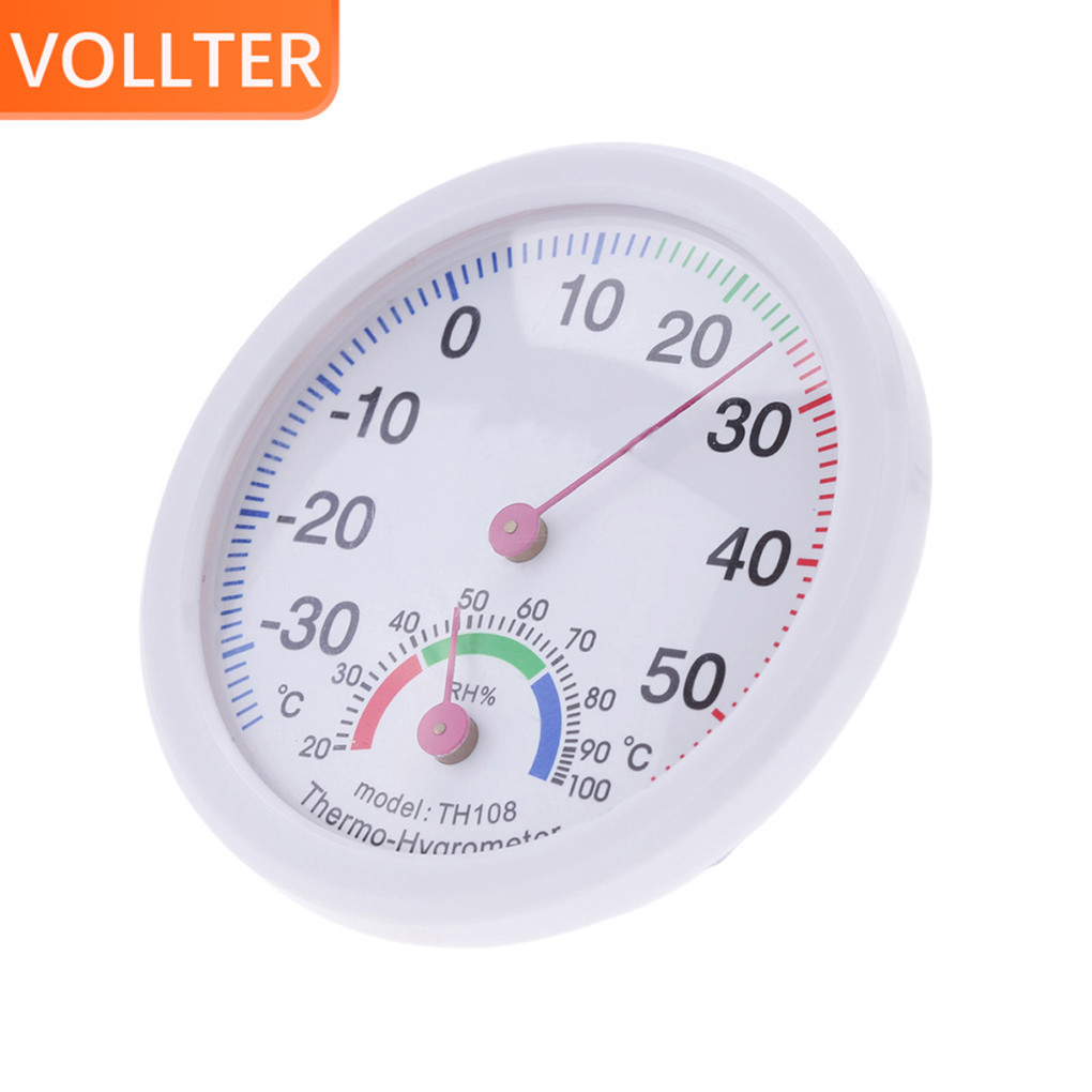 1/3 Thermometer Hygrometer Round Clock-shaped Measuring Indoor Gauge ...
