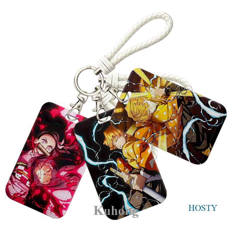 KUHONG Anime Demon Slayer Print Keychain Ribbon Lanyards For Keys ID ...