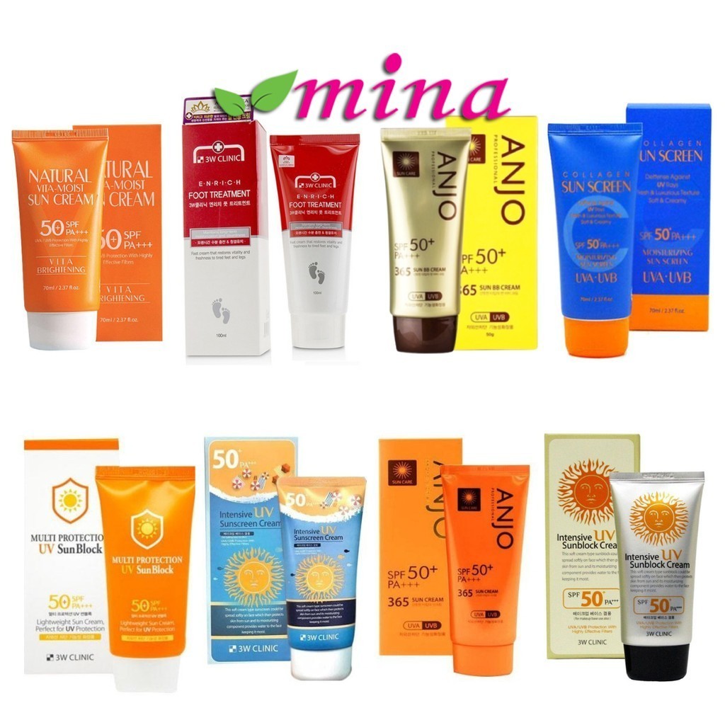 (100% ORI) 3W Clinic UV SunCream Sunblock Sunscreen Collagen Kuning ...
