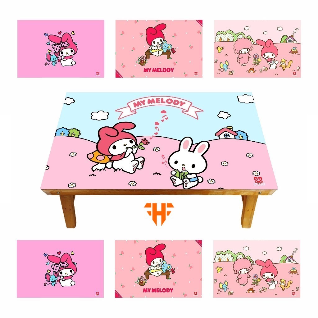 KAYU My Melody Children's Study Table Folding Wooden Character | Shopee ...