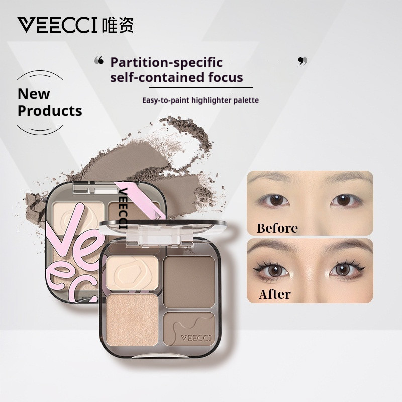 VEECCI Easy-to-paint Highlighter Palette VEECCI唯资自在易绘高光修容盘 Soft Tones ...