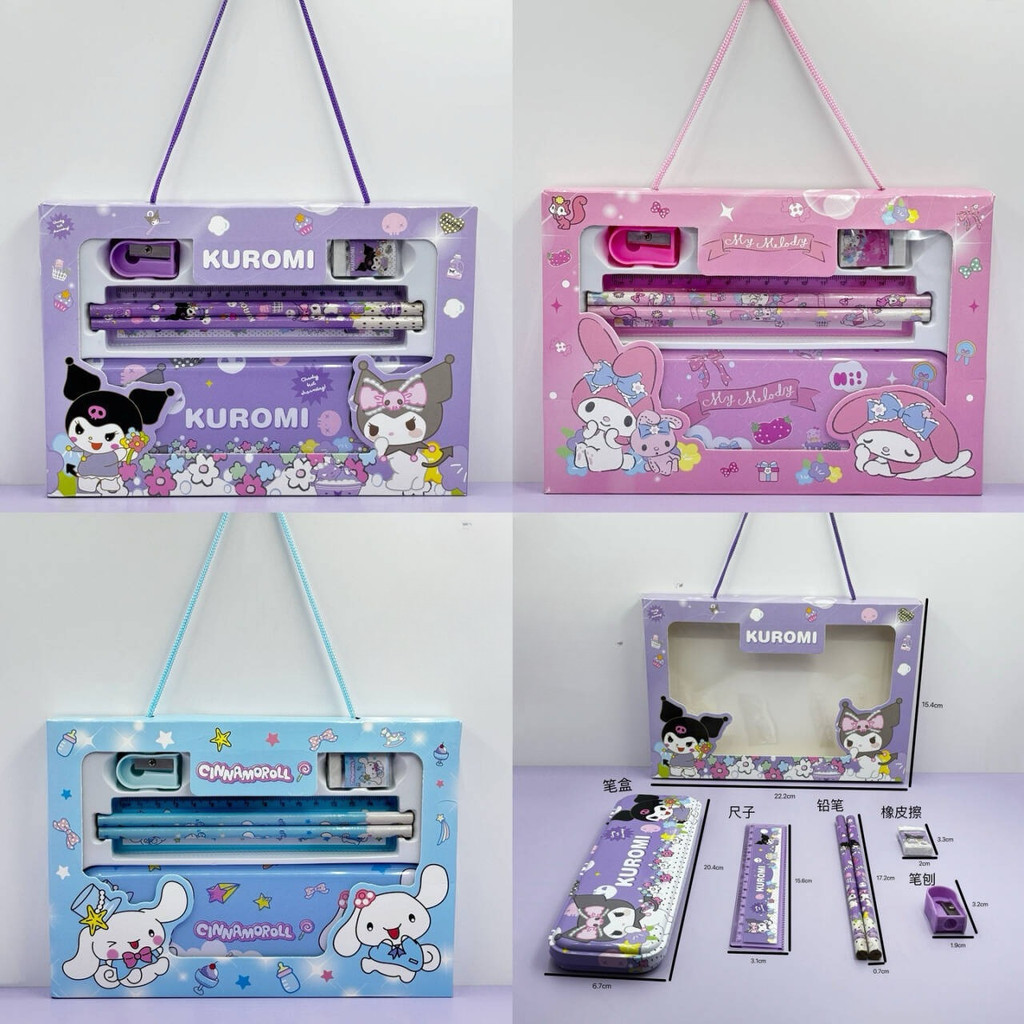 Sanrio Hellokitty Cinnamoroll Melody Kuromi Stationery Set Pencils ...