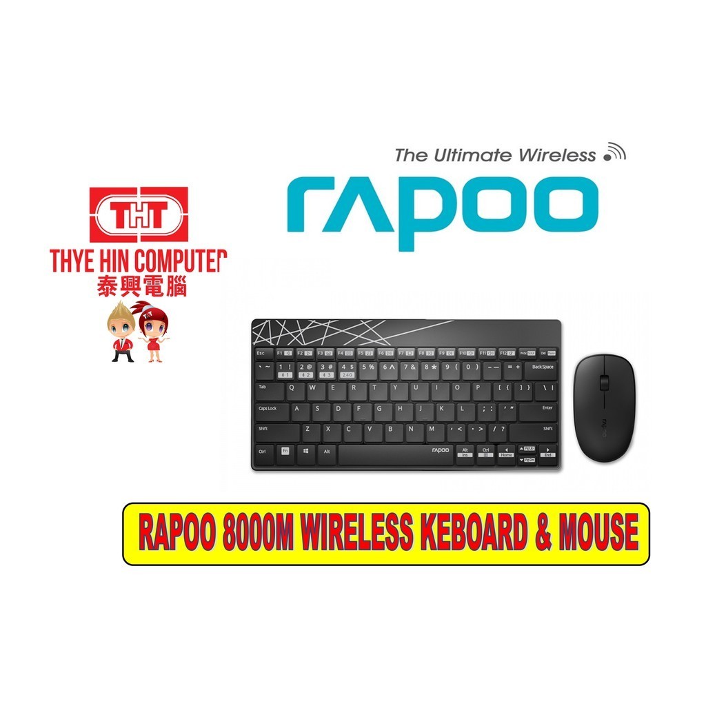 RAPOO 8000M MULTI-MODE WIRELESS KEYBOARD & MOUSE | Shopee Malaysia