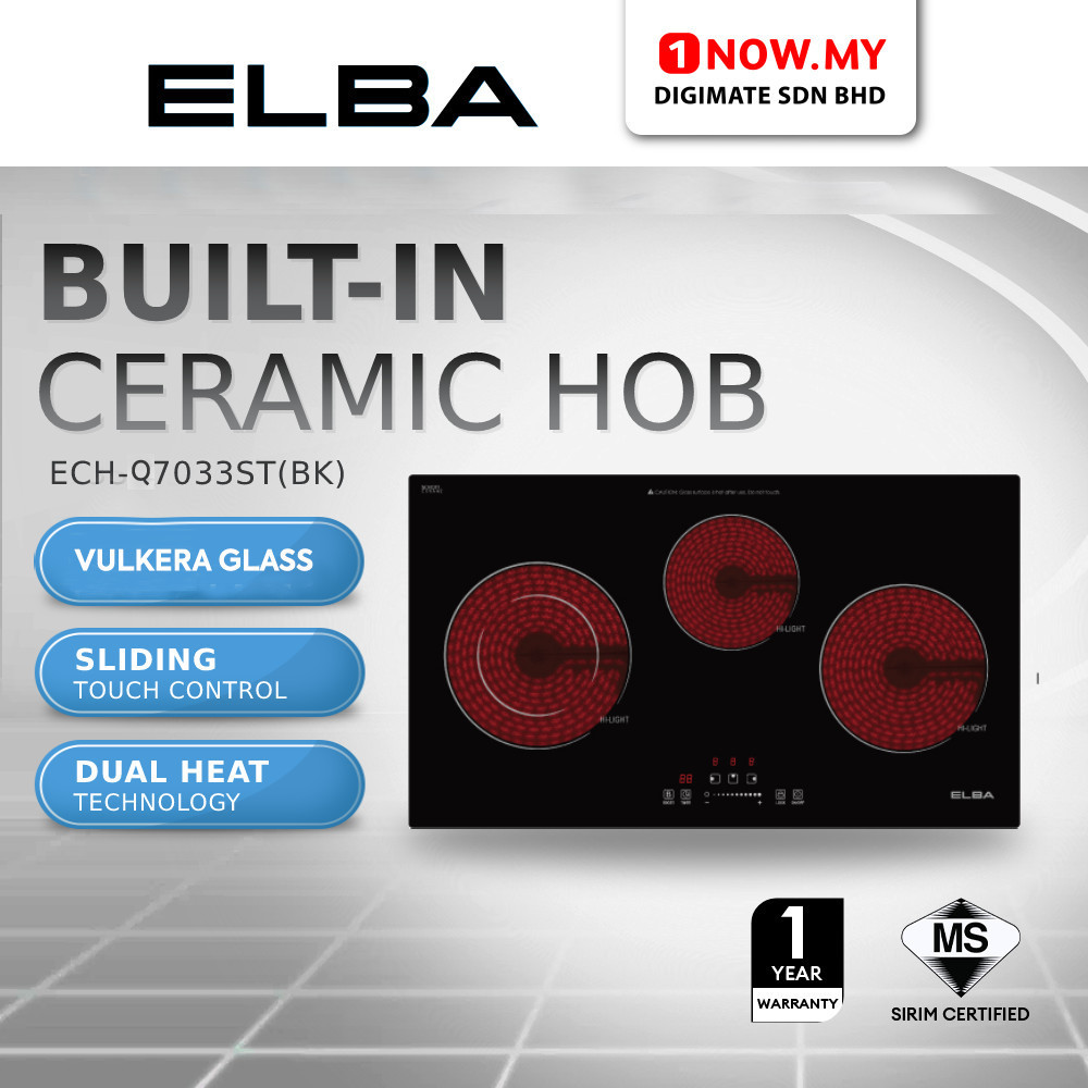 ELBA 3 Burners Built-In Ceramic Induction Hob ECH-Q7033ST(BK) | DUAL ...