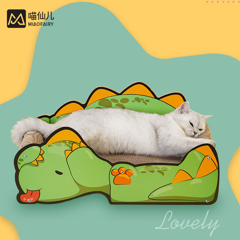 Cute Little Dinosaur Sofa Corrugated Paper Cat Scratching Board Claw ...