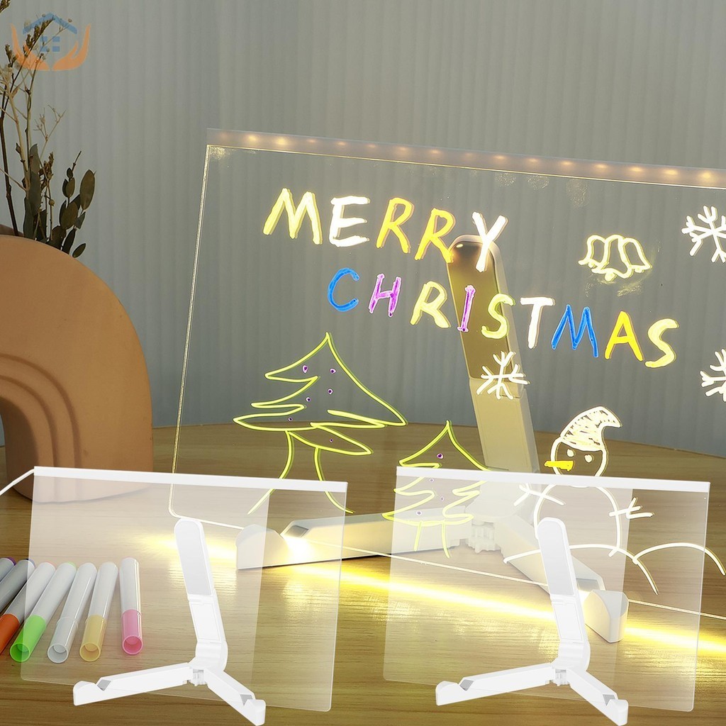 Glowing Acrylic Message Board Portable Lighted Note Board Light Up ...