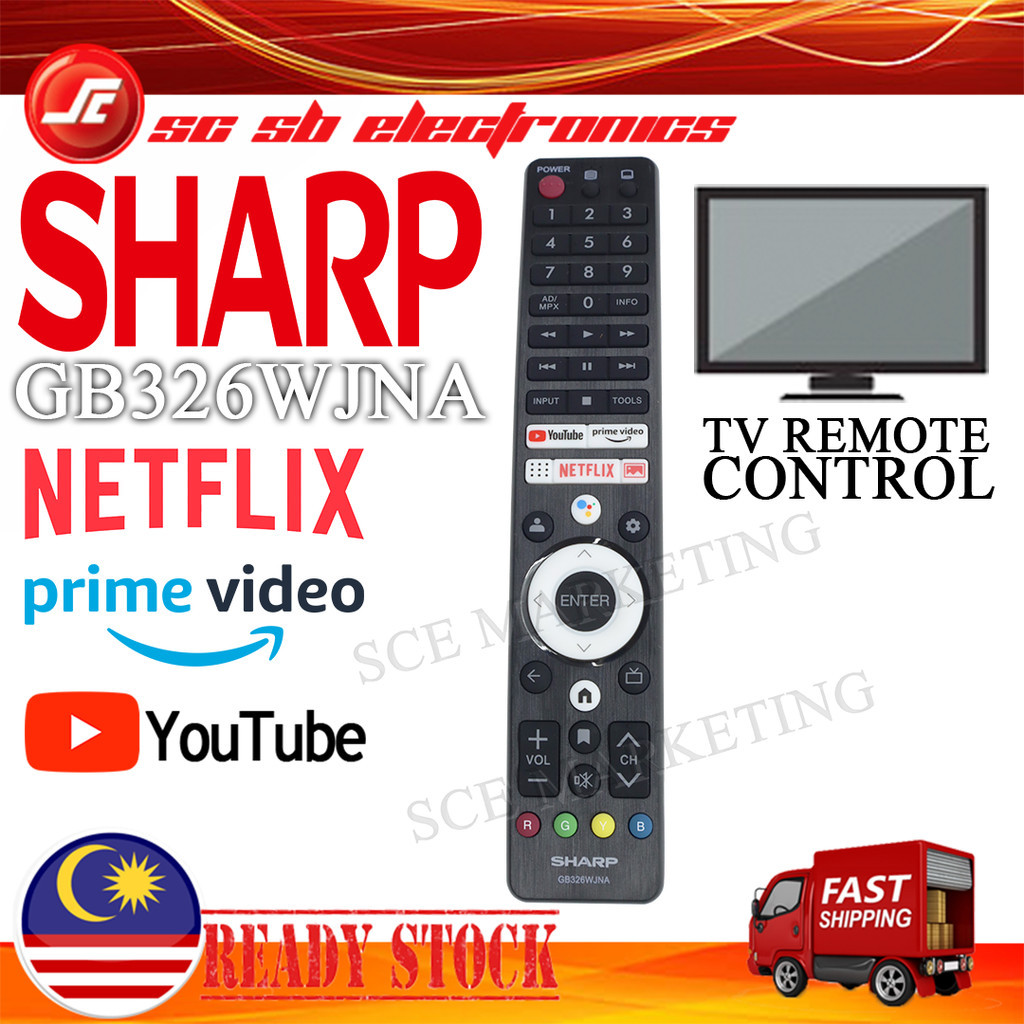 SHARP ANDROID TV REMOTE CONTROL GB326WJNA WITH VOICE FUNCTION | Shopee ...