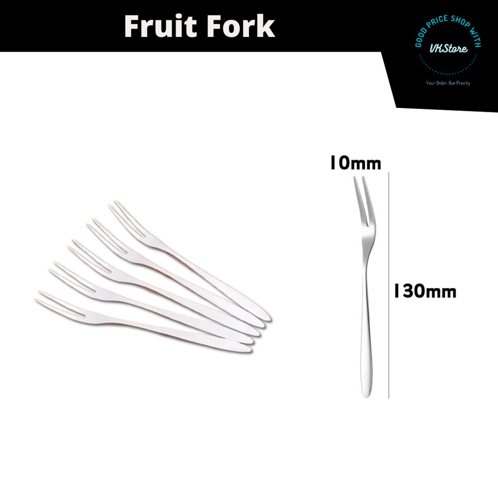 304 Stainless Steel High quality Fruit Fork Dessert Two-tooth Moon cake ...