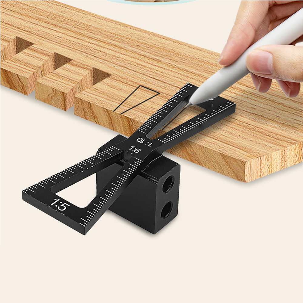 Woodworking Dovetail Marker Aluminum Alloy Dovetail Marking Template 1: ...