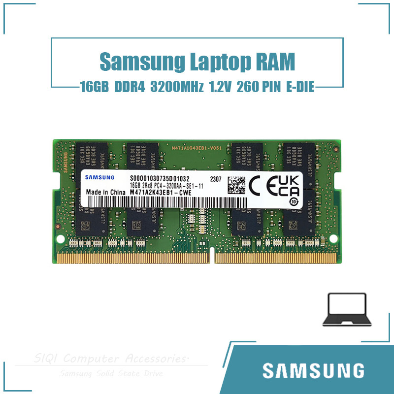 Samsung 16GB DDR4 3200MHz Laptop RAM Voltage 1.2V SODIMM 260Pin Stable compatibility | Shopee ...