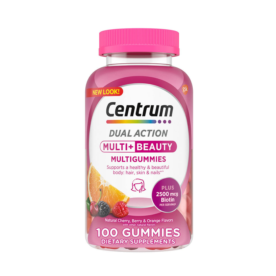 Centrum MultiGummies Multi+ Beauty Dual Action Multivitamin with Biotin ...