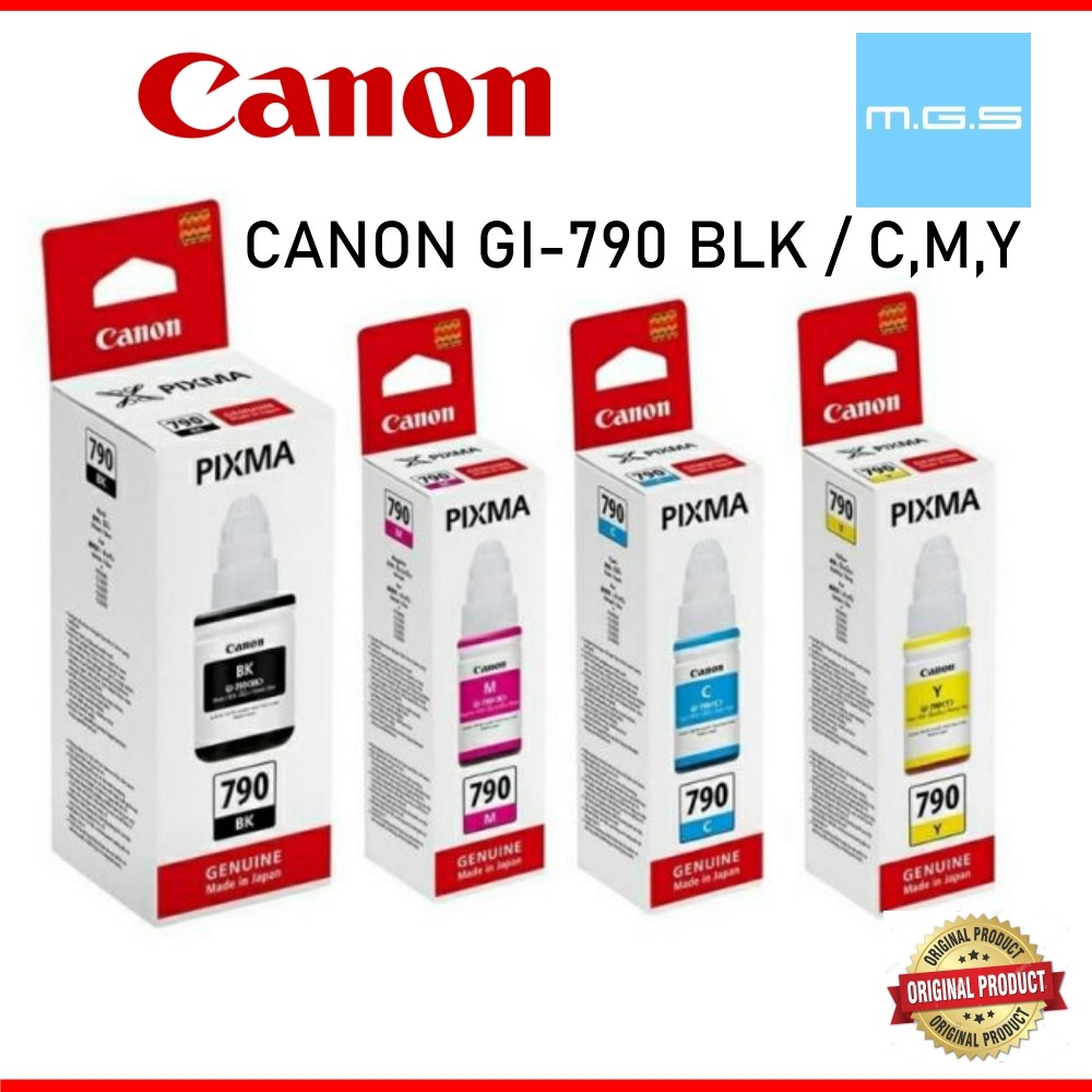 ORIGINAL CANON GI790 BLACK + GI-790 MAGENTA + GI-790 YELLOW + GI-790 ...