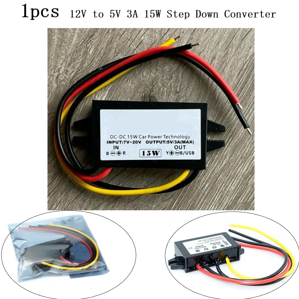 Activespace DC/DC Step Down Converter Regulator 12V/24V to 5V 3A 15W ...