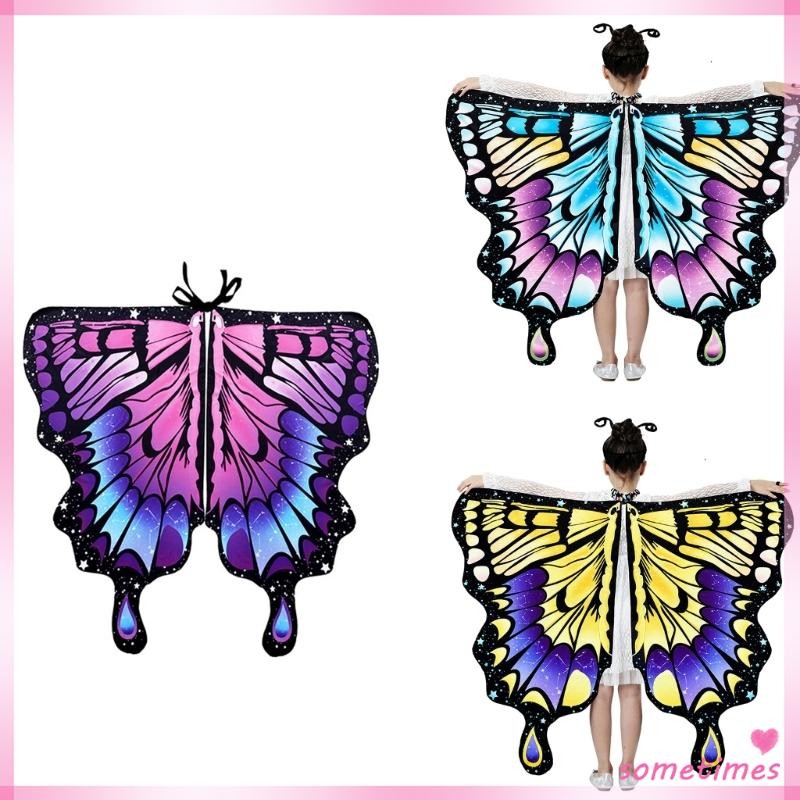 Time Childrens Butterfly Wing Halloween Fairy Butterfly Cape Wing ...
