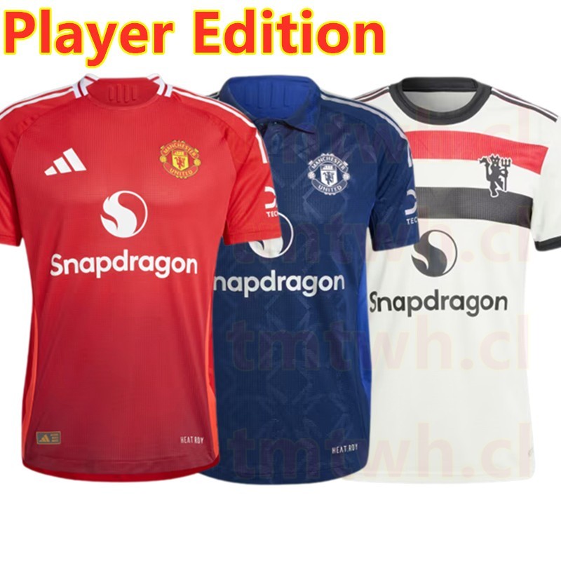 Player Man Utd Mu jersi 2024 2025 Red Blue White Men's Player Edition ...
