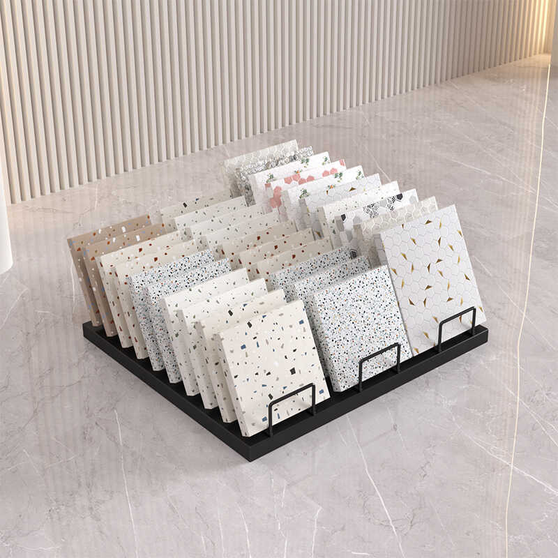 Ceramic Tile Display Rack Glass Shelf Stone Color Plate Rack Quartz ...
