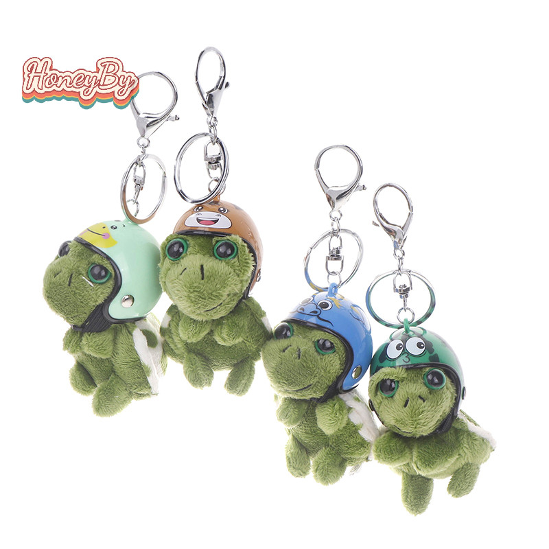 honeybird Kawaii Helmet Turtle Keychain Cute Cartoon Plush Sea Turtle ...