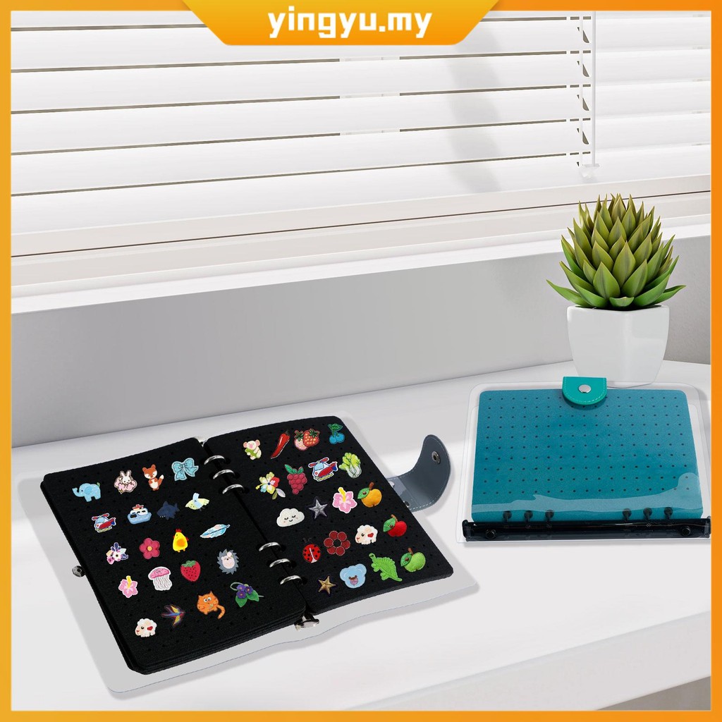 Enamel Pin Display Book with Clear PVC Cover 8 Pages Pin Book Portable ...