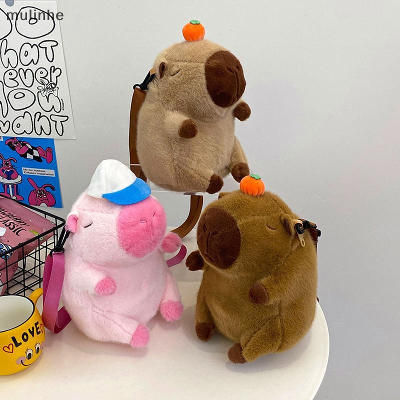 mu Cute New Capybara Plush Backpack Large Capacity Capybara Crossbody ...