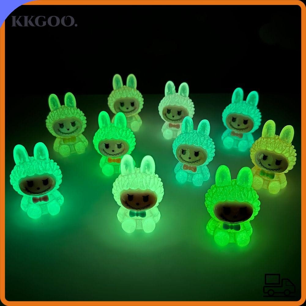 KKGOO Mini Labubu Ornaments, Gardening Glow-in-the-dark Luminous ...