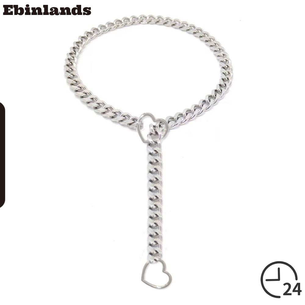 LUCKY-EBINLANDS Slip Chain, Stainless Steel Heavy Lariat Heart Necklace ...