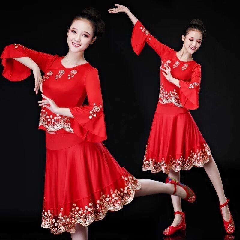 Square Dance Costume Set Yangko Dance Costume Performance Costume ...