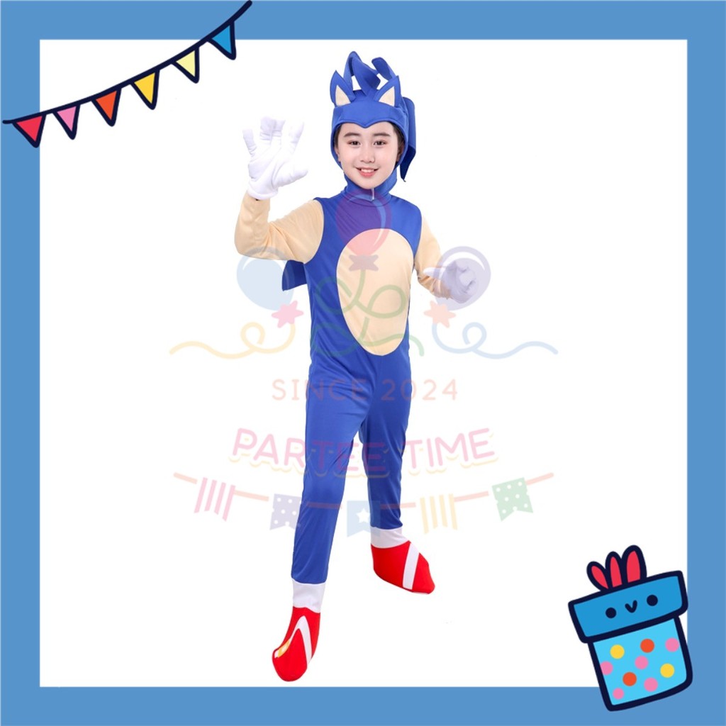 ParteeTime Kids Boy Sonic the Hedgehog Jumpsuit Cosplay Costumes Fancy ...