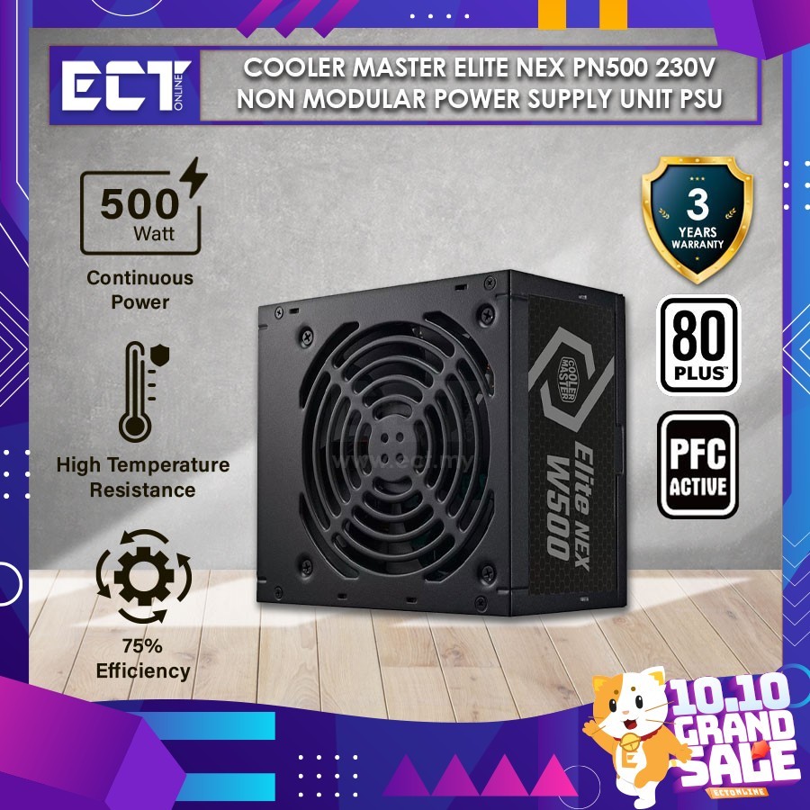 Cooler Master Elite NEX PN500 (500W) / PN600 (600W) 230V Non Modular ...