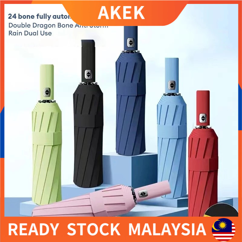 Large Automatic Umbrella Double Fiber Frame UPF50+ UV Protection Super ...