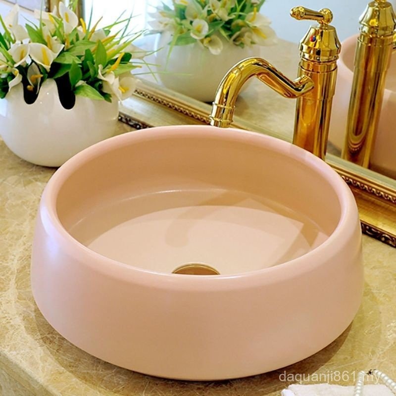 European-Style Pink Table Basin Single Basin Bathroom Washbasin Ceramic ...