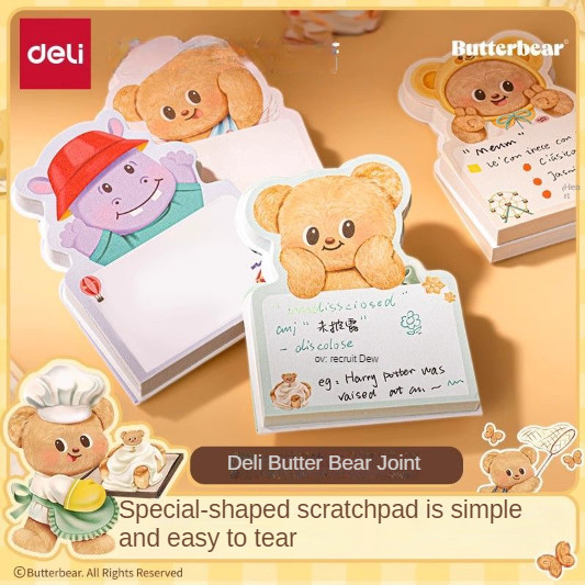 Butter Bear Joint Name Notepad Tearable Book Message book Student Notepad Small Notebook ...