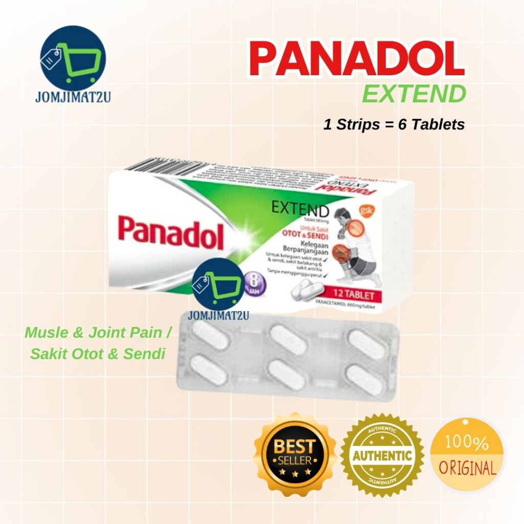 Panadol Extend For Muscle & Joint Pain (6 tablets) Loose Pack | Shopee ...