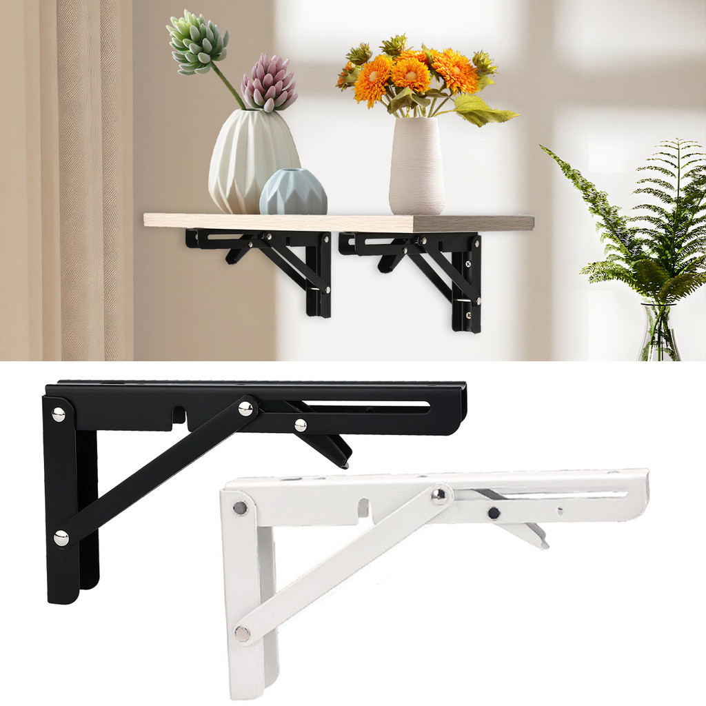 2PCS Folding Bracket for Shelf Table Desk Heavy Duty Floating Triangle ...