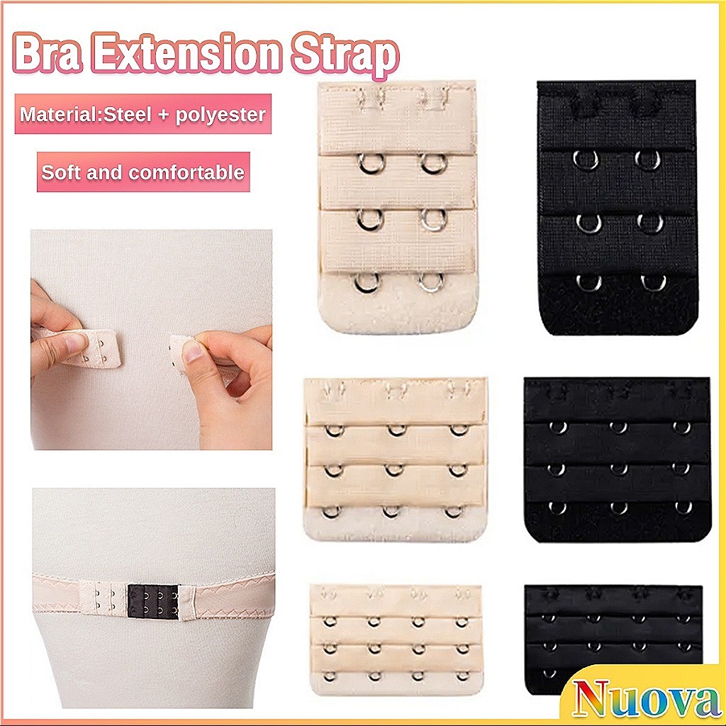 Nva Ladies Bra Extender Extension Strap Black & Skin 2/3/4 Hooks ...